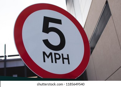 Speed 5 Mph Sign Five Miles Stock Photo (Edit Now) 1185649540