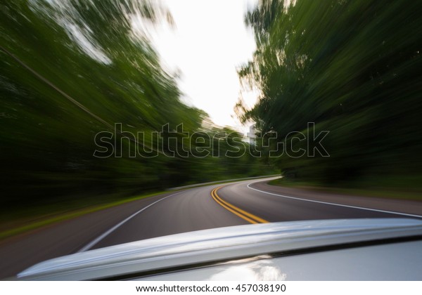 Speeding Down Highway Stock Photo (Edit Now) 457038190