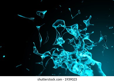 Blue Lightning Hit Effect On Black Stock Vector (Royalty Free) 2027472782