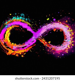 Watercolor Artistic Image Infinity Symbol Using AI-generated image ...