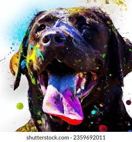 Splatter Paint Vector-style Image Dog AI-generated image 2328512839 ...