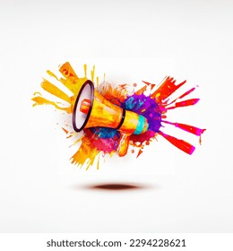 Megaphone Color Splash AI-generated image 2462162801 | Shutterstock
