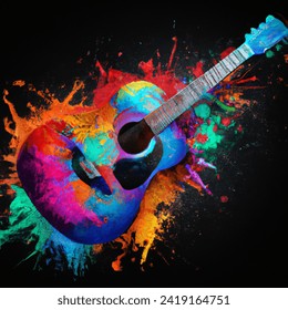 Splatter Paint Vector-style Image Ultimate Guitar AI-generated image ...