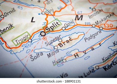 Split City On Road Map Stock Photo 188901131 | Shutterstock