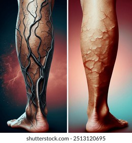Medical 3d Model Transparent Swollen Legs AI-generated image 2474046379 ...