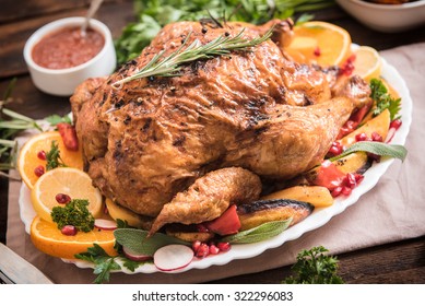 Split Roasted Stuffed Turkey Vegetables On Stock Photo 322296083 ...