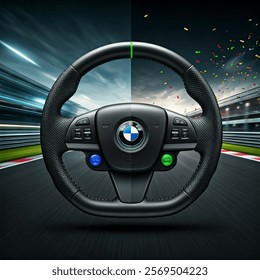 Split Racing Steering Wheel Down Middle AI-generated image 2569524629 ...