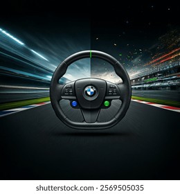 Split Steering Wheel Down Middle On AI-generated image 2569504223 ...