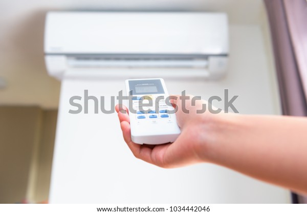 Split Type Air Conditioner Remote Controller Stock Photo 1034442046 ...