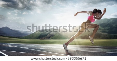 Photo de stock de Sport Backgrounds Runner Dramatic Scene (modifier ...