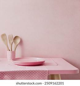 Spotless Pink Kitchen Table AI-generated image 2509163619 | Shutterstock