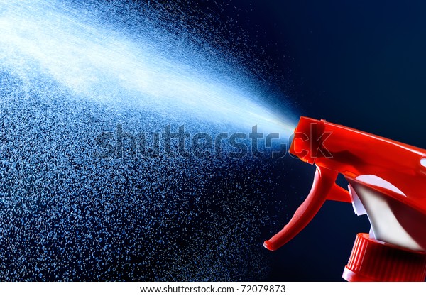Spray Bottle Lighted While Spraying On Stock Photo (Edit Now) 72079873