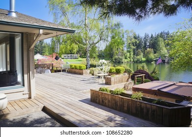 Spring Large Deck House View Lake Stock Photo 108652280 | Shutterstock