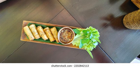 Spring Roll Top View Table Stock Photo 2202842113 | Shutterstock