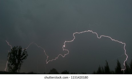 Thunderstorm Lightning On Mountain Thunderstorms On Stock Photo (Edit ...