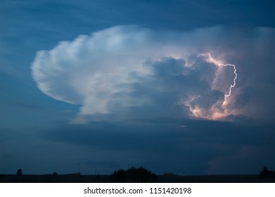 Spring Storm Lightning Lightning Sudden Electrostatic Stock Photo ...