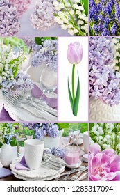 Springtime Decorations Dinner Collage Stock Photo 1285317094 | Shutterstock