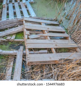 Square Frame Bridge Made Pallets Swampy Stock Photo 1544976683 ...