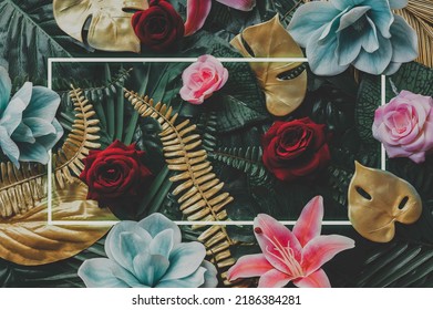 Square Frame Creative Layout Made Tropical Stock Photo 2186384281 ...