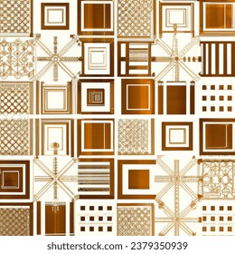 Textured Grunge Blockprint Seamless Pattern Squares AI-generated image ...