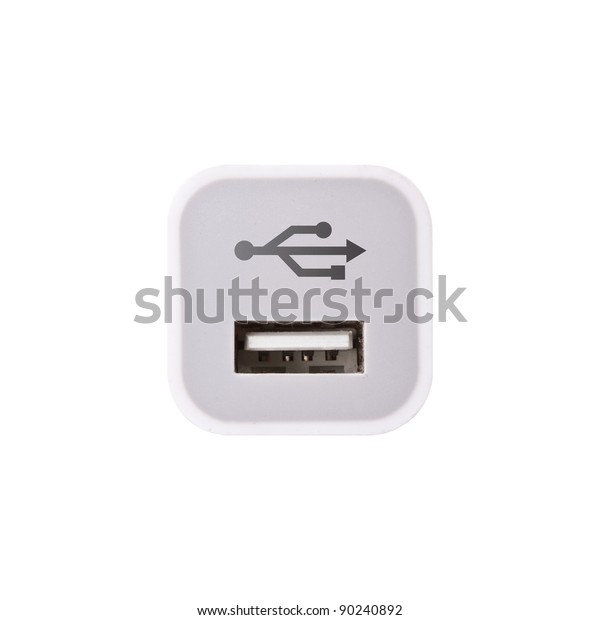 Square White Usb Socket Port Usb Stock Photo (Edit Now) 90240892