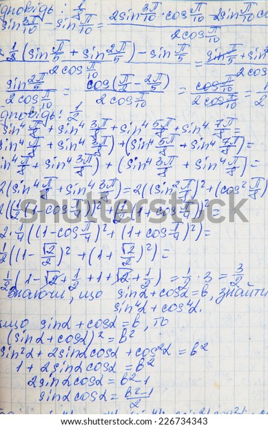 Squared Paper Mathematical Formulas Stock Photo (Edit Now) 226734343