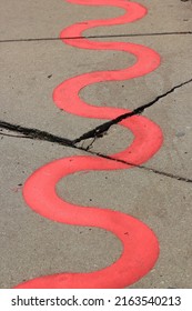 Squiggle Pattern Painted Bright Red On Stock Photo 2163540213 ...