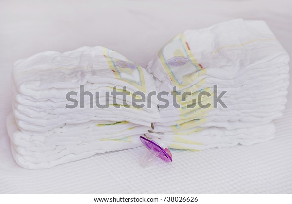 Stack Baby Diapers Pacifier Stock Photo 738026626 | Shutterstock