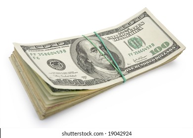 Stack Banknotes 100 Note Isolated On Stock Photo (Edit Now) 19042924