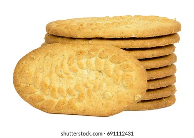 Stack Biscuits Isolated On White Background Stock Photo 691112431 ...