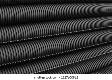 Stack Black Drainage Pipe Construction Concept Stock Photo 1827600962 ...
