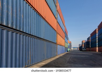Stack Blue Containers Box Cargo Freight Stock Photo 1938553477 ...