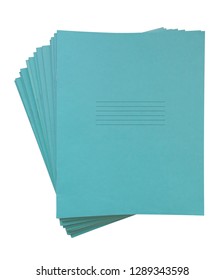 Stack Blue Notebooks Isolated On White Stock Photo 1289343598 ...