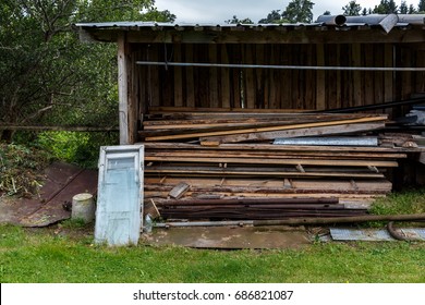 Stack Boards Old Window Barn Countryside Stock Photo 686821087 ...