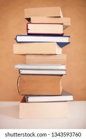 Stack Books On Library Background Stock Photo 1343593760 | Shutterstock