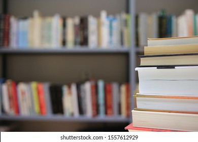 Stack Books On Table Library Stock Photo 1557612929 | Shutterstock
