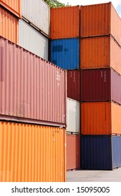 Stack Container Cargo Box Container Stack Foto Stok 1335036755 ...