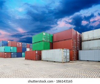 Stack Cargo Containers Docks Stock Photo (Edit Now) 186440099