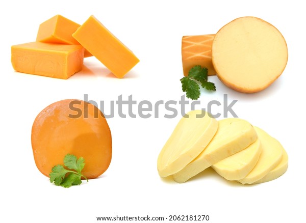 Stack Cheddar Cheese Isolated On White Stock Photo 2062181270 ...