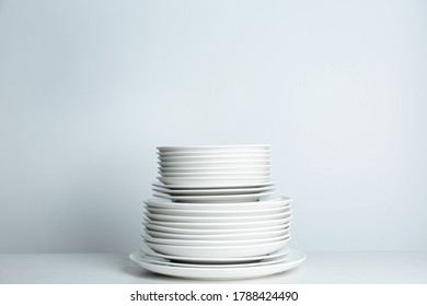 Stack Clean Plates On White Background Stock Photo 1788424490 ...