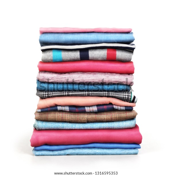 Stack Clothes Isolated On White Background Stock Photo (Edit Now ...