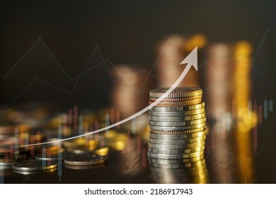 Stack Coins Information Graph Chart Representing Stock Photo 2186917943 ...