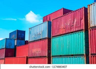 Stack Containers Box Cargo Freight Ship Stock Photo 1185258772 ...
