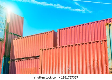 Stack Containers Box Cargo Freight Ship Stock Photo 1181737327 ...