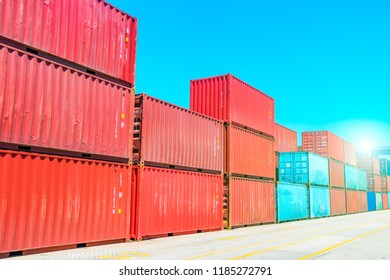 Stack Containers Box Cargo Freight Ship Stock Photo 1185272791 ...