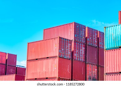 Stack Containers Box Cargo Freight Ship Stock Photo 1185272800 ...