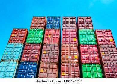 Stack Containers Box Cargo Freight Ship Stock Photo 1191126712 ...