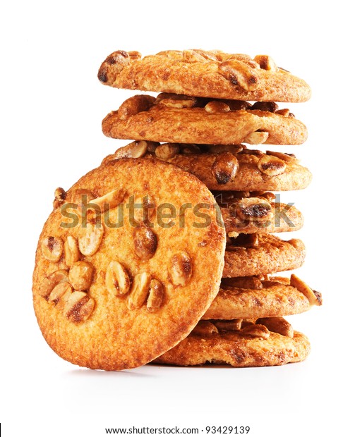 Stack Cookies Isolated On White Background Stock Photo 93429139 ...