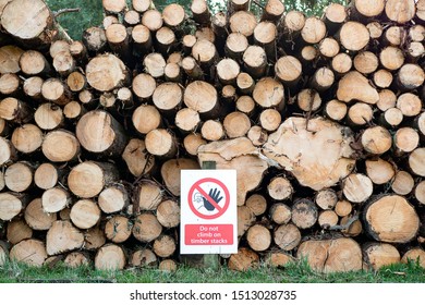 Stack Cut Timber Warning Sign Do Stock Photo (Edit Now) 1513028735