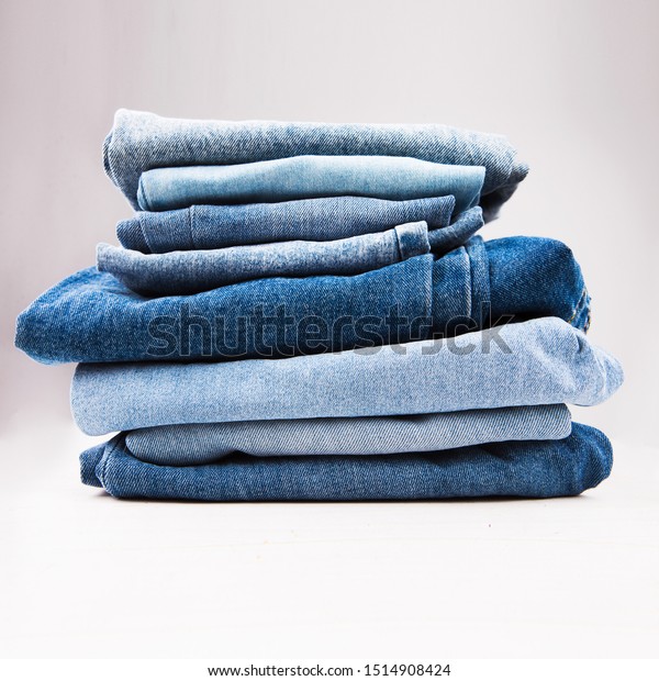 Stack Denim Different Shades Blue On Stock Photo 1514908424 | Shutterstock